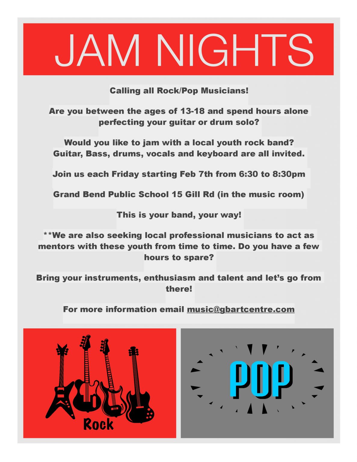 Jam Nights for Youth! – Grand Bend Art Centre